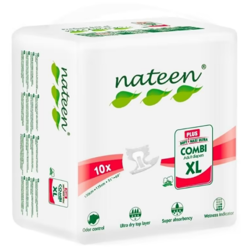Nateen Combi Plus 3400 ml Extra Large unisex briefs (adult diapers ...
