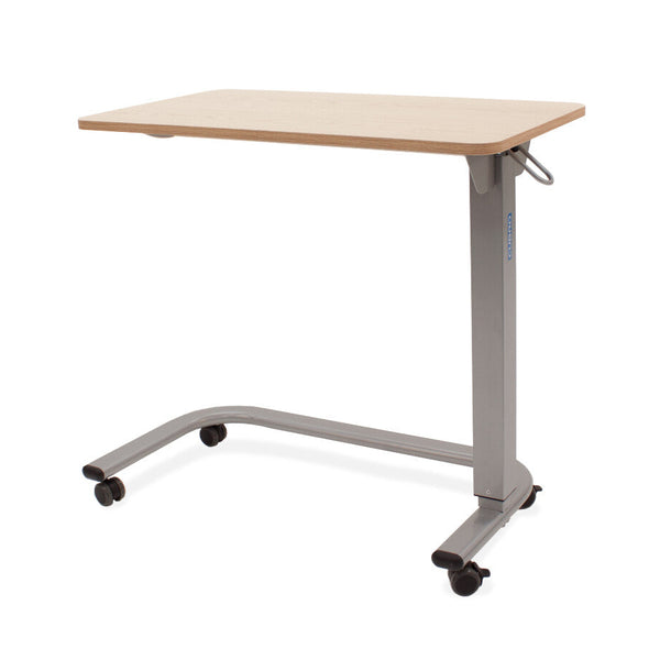 Roma® U-base overbed table with Lindberg oak top/grey base – Radius Shop